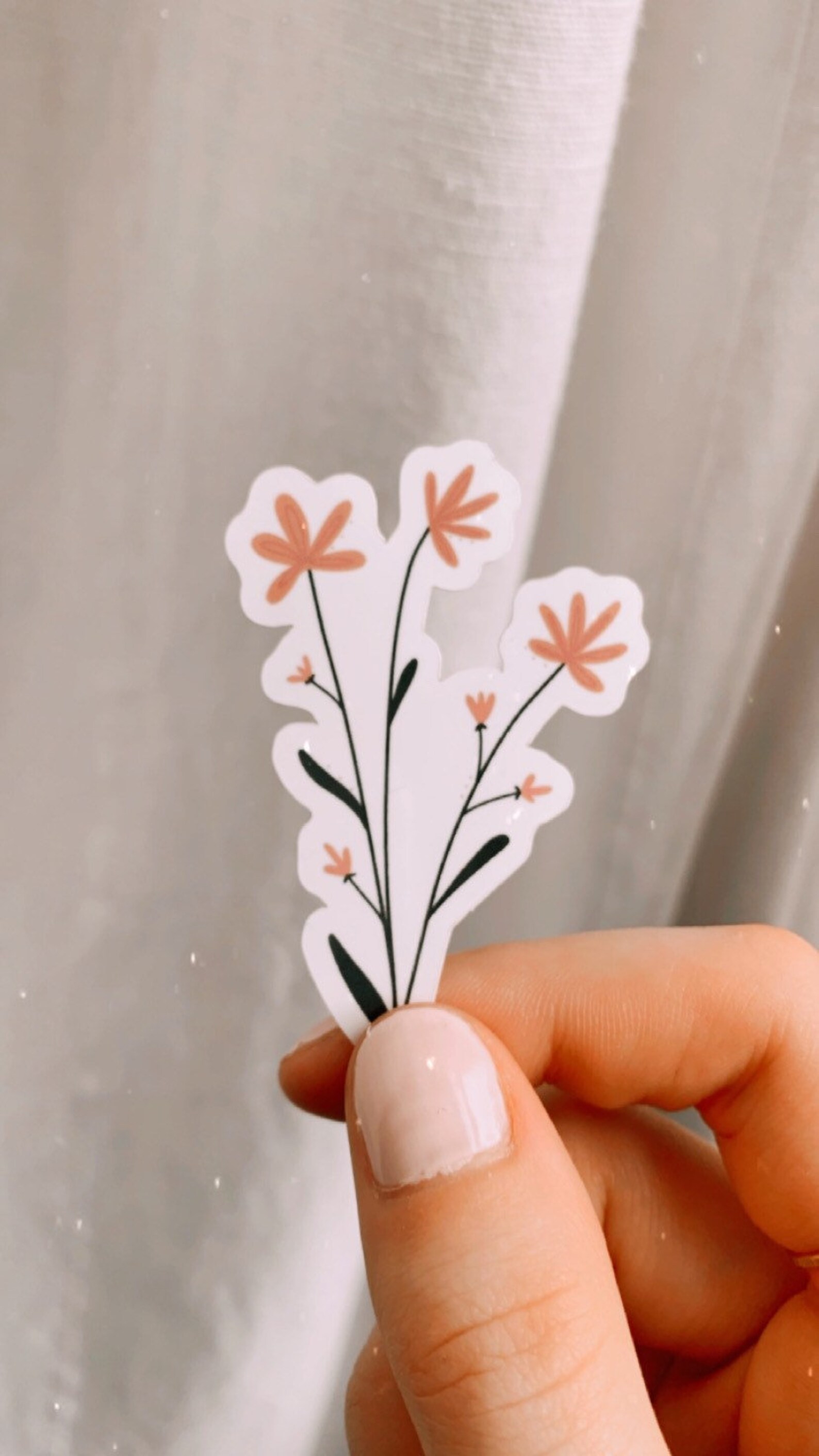 Roze bloemen sticker / bloem sticker / vinyl / wit / notebook | Etsy