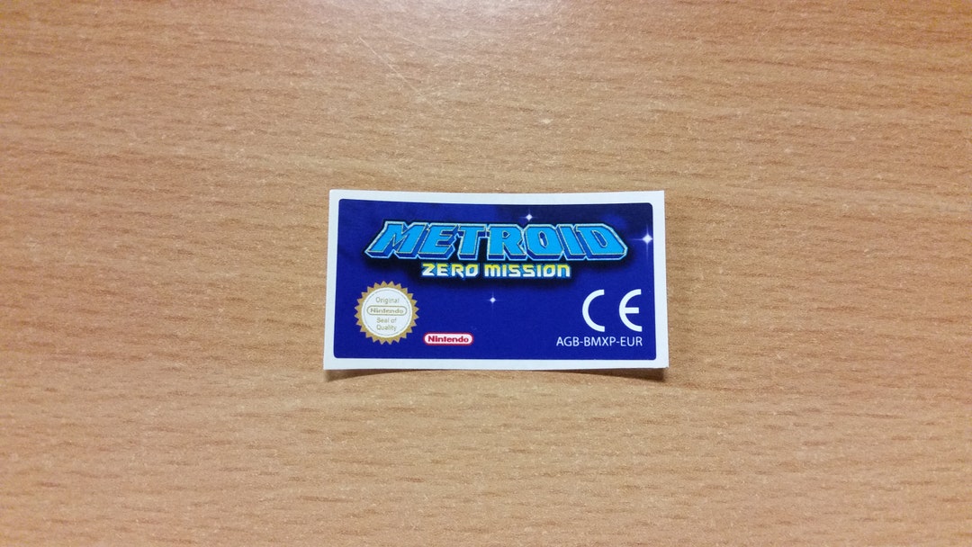 Gameboy Advance Metroid Zero Mission Replacement Label Decal Sticker ...