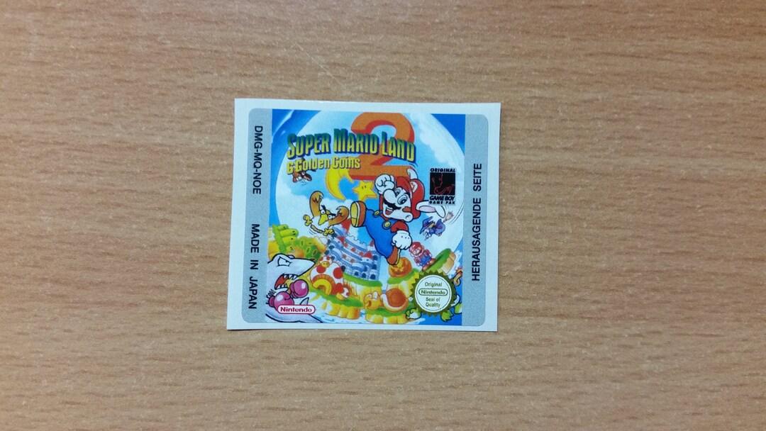 Gameboy SUPER MARIO LAND 2 Replacement Label Decal Sticker Nintendo ...