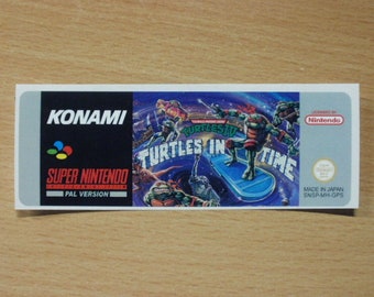 SNES TMNT IV: Turtles in Time Replacement Label Decal Glossy Sticker ...