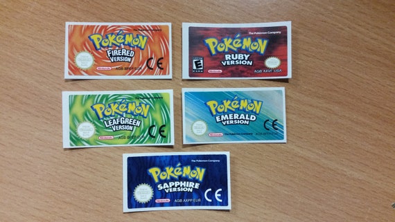Pokemon Fire Red Cartridge Label