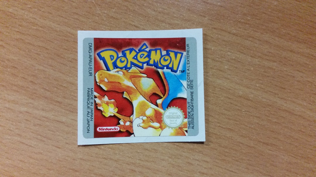 Gameboy Pokemon Red Version Replacement Label Decal Sticker Nintendo ...
