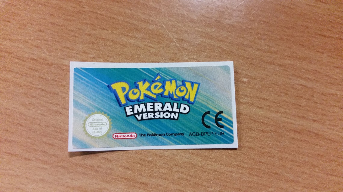 Gameboy Advance Pokemon Emerald Replacement Label Sticker Nintendo ...