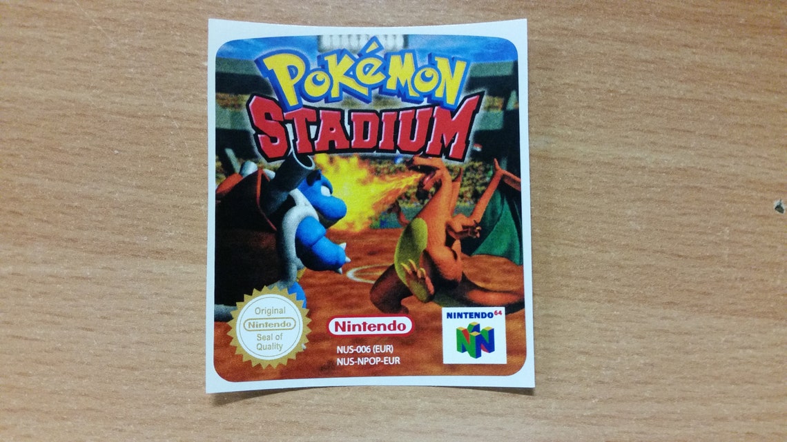Nintendo 64 Pokemon Stadium N64 Cartridge Replacement Game Label ...