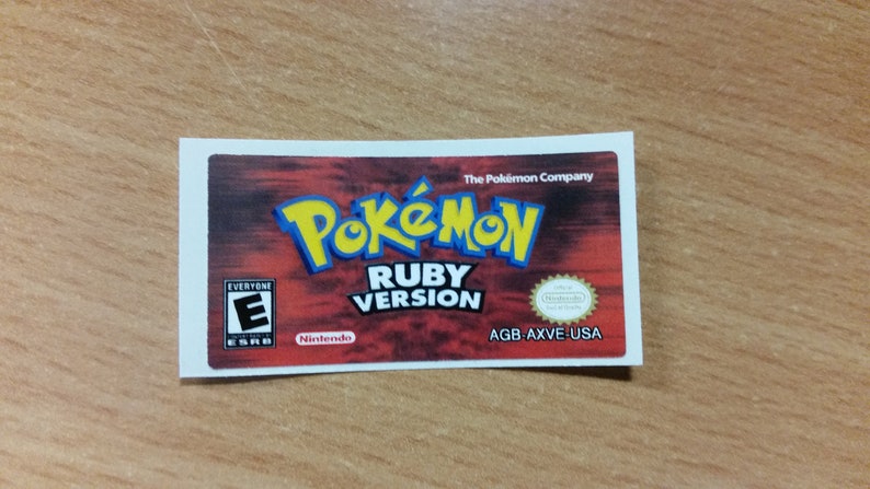 Gameboy Advance Pokemon Ruby Replacement Label Sticker Nintendo ...