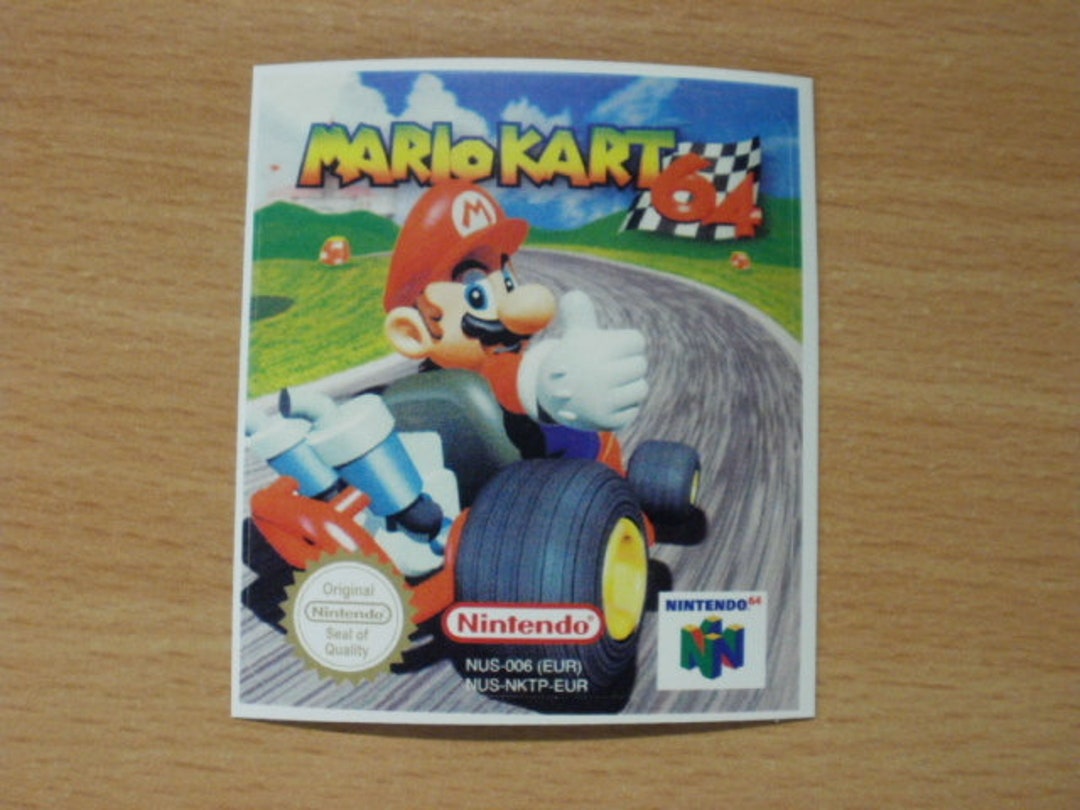 Nintendo 64 Mario Kart 64 N64 Cartridge Replacement Game Label Sticker ...