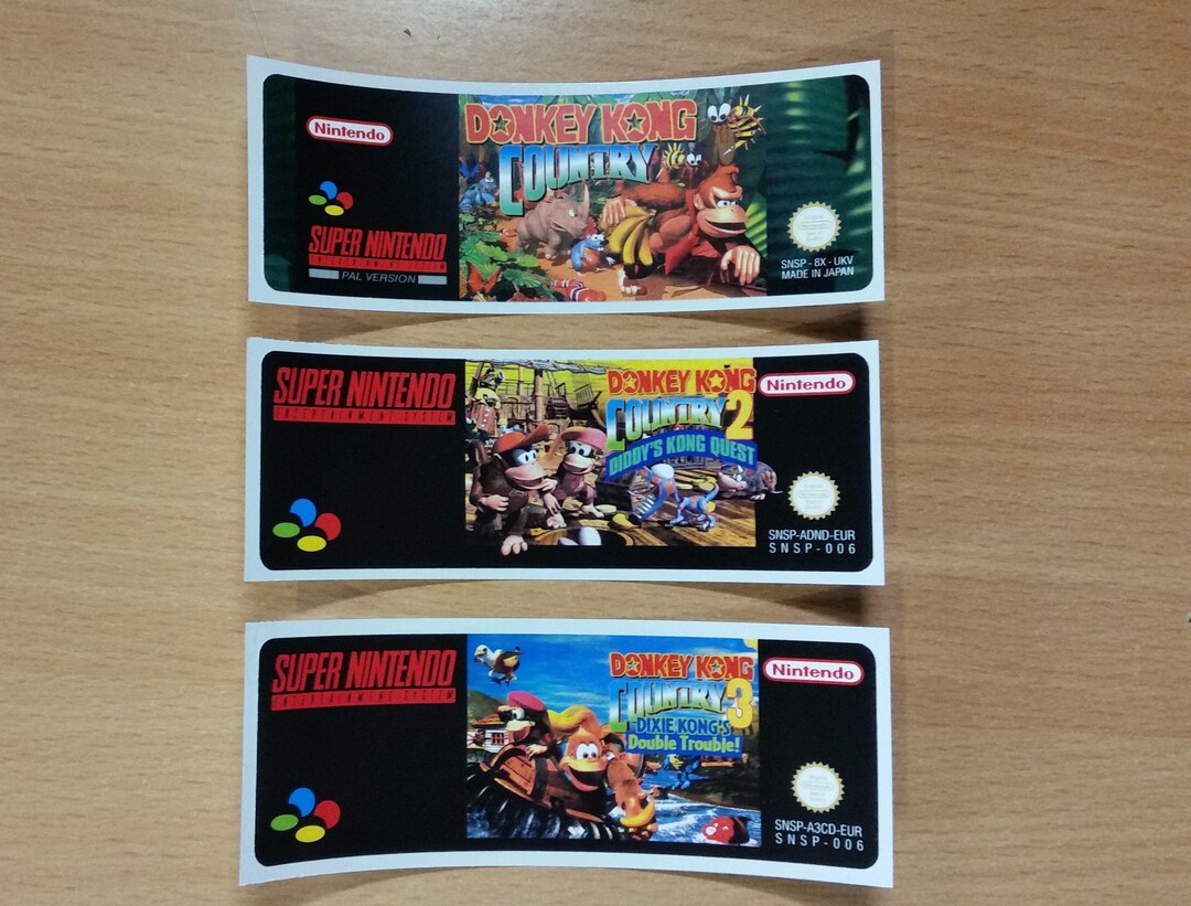 Nintendo SNES Donkey Kong Country Collection Replacement Label Decal ...