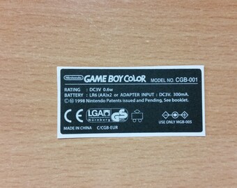 Gameboy Advance Back Label Cartridge Replacement Label Sticker | Etsy