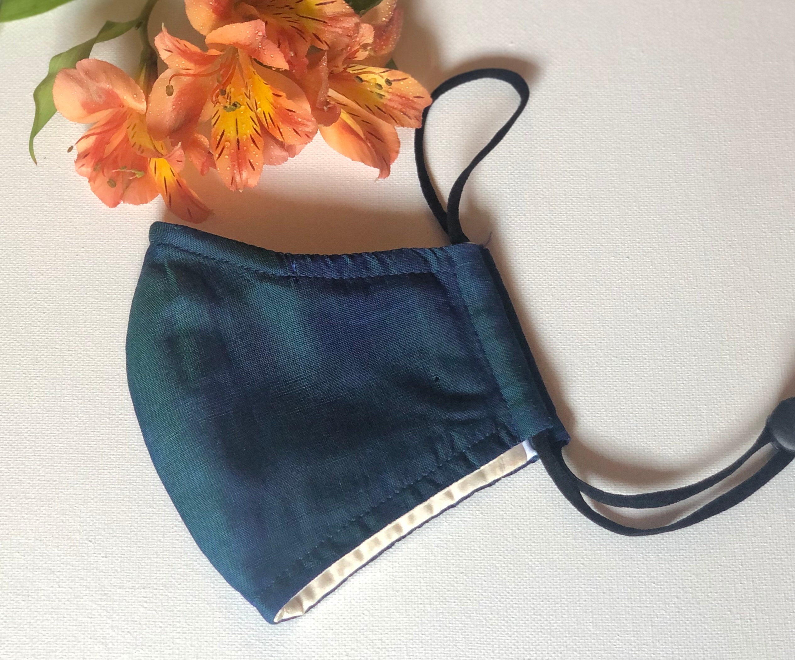 4 Layered Handwoven Thai Silk Face Mask, Muslin, Organic Cotton ...