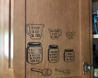 Conversion Chart Vinyl Wall Decal Cooking Decal - Etsy