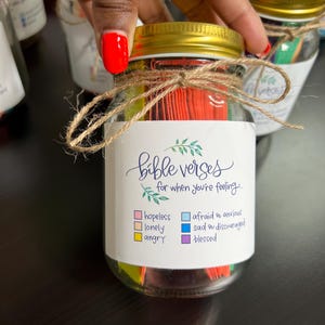 Color Coded Bible Verse Jar: Christian Encouragement Gift - Etsy