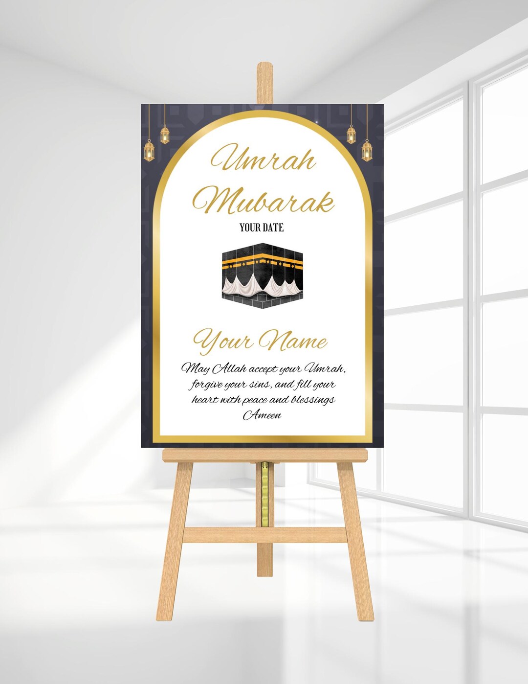 Personalised Umrah & Hajj Mubarak Print | Custom Islamic Gift | Hajj ...
