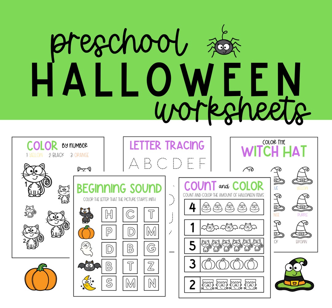 Halloween Activity Packet Prek Kindergarten Worksheets Learning ...