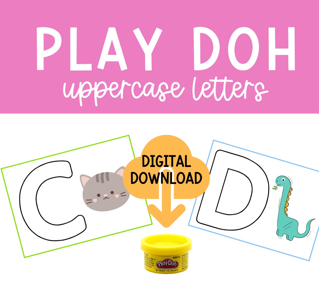 Play Doh Mat Letters Uppercase Letters Fine Motor Task Box Play Dough ...
