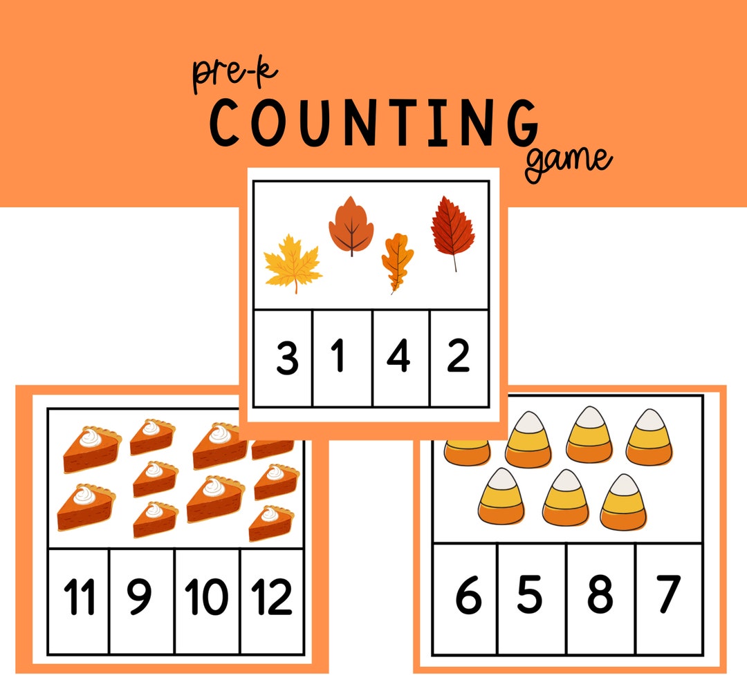 Clip and Count Fall Activity Counting Activity Pre-k Counting Numbers 1 ...