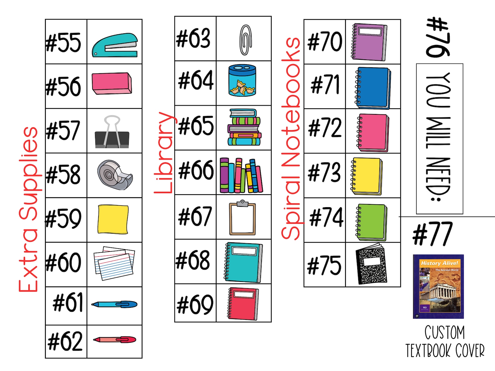 Magnets for Classroom Visual Aid Cards You Will Need School Supplies ...