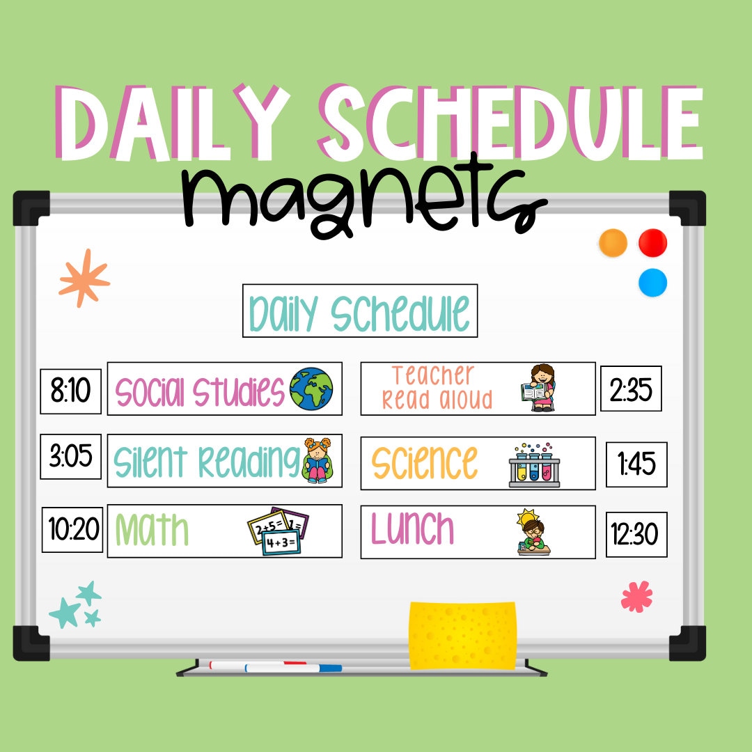 Classroom Daily Schedule Magnets Back to School Decor Daily Visual ...