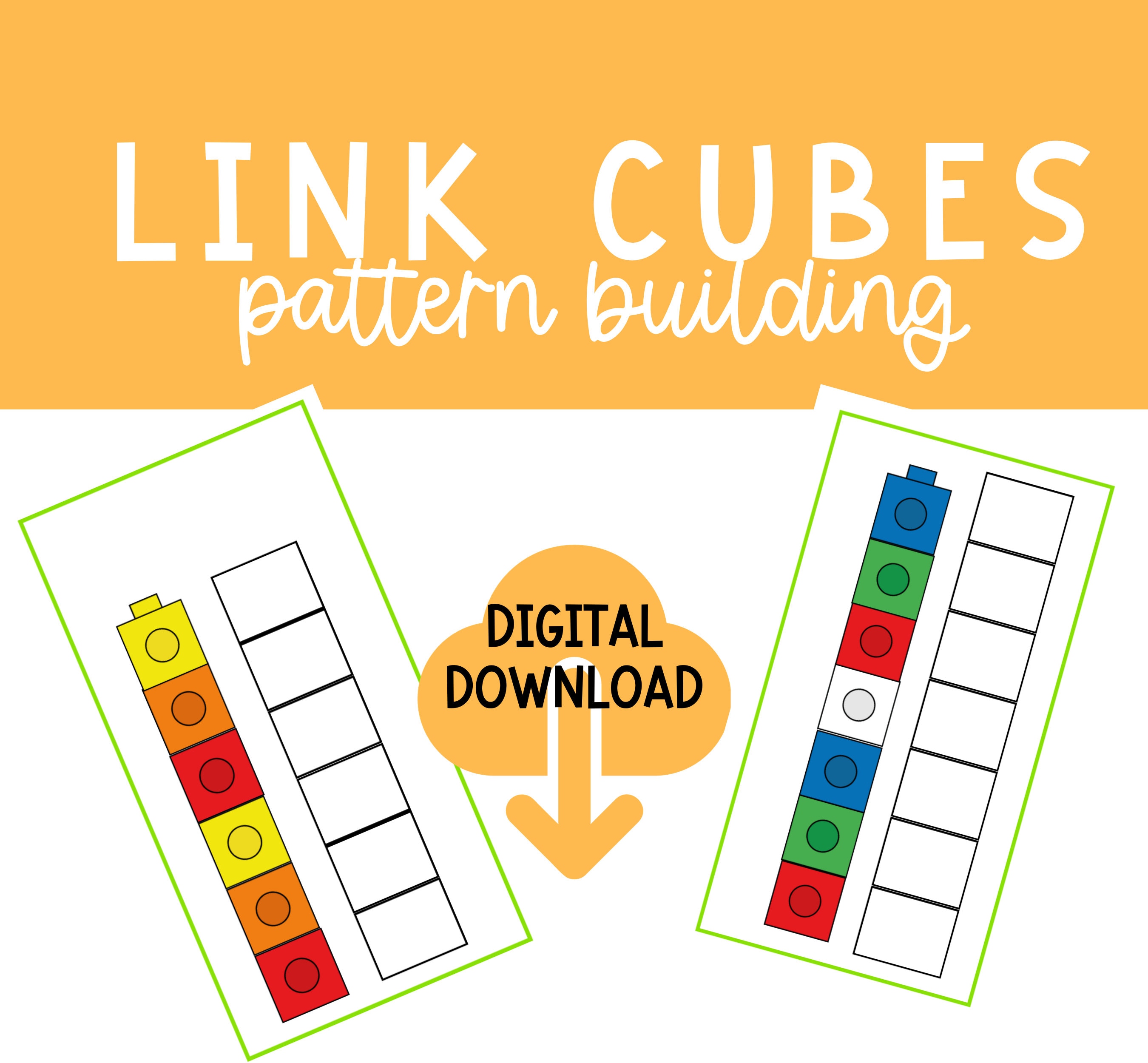 Link Cubes Building Patterns Mathlink Cubes Centers Preschool Prek ...