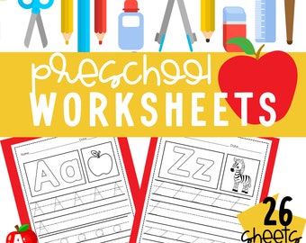 Alphabet A to Z Worksheet Prek Kindergarten Practice Learning and ...
