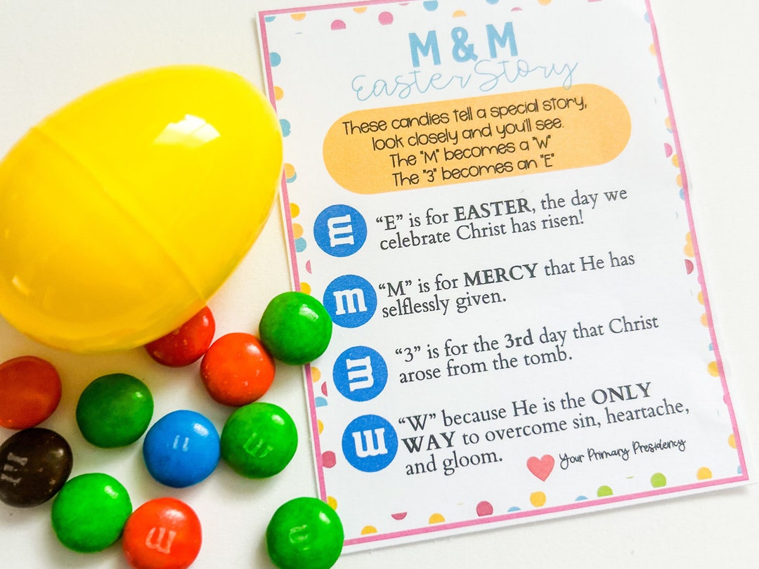 Easter Handout for Primary LDS Primary Presidency Gift M&M Easter Story ...