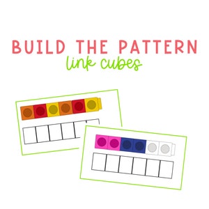 Link Cube Building Pattern Activity Prek Preschool Task Bin Fine Motor ...