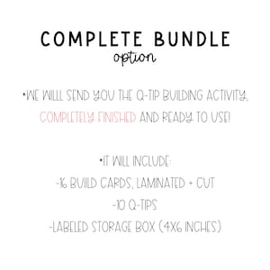 Q-tip Building Patterns Prek Preschool Quiet Activity Morning Bins Fine ...