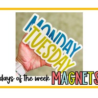 Days of the Week Magnets / Magnetic Calendar Days of the Week Full ...
