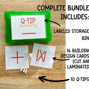 Q-tip Building Patterns Prek Preschool Quiet Activity Morning Bins Fine ...