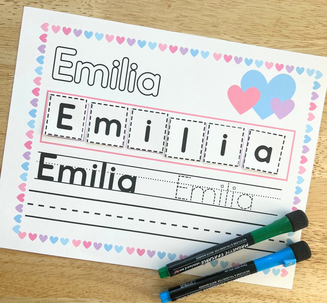 Name Tracing Mat Dry Erase Prek Worksheet Homeschool Name Activity ...