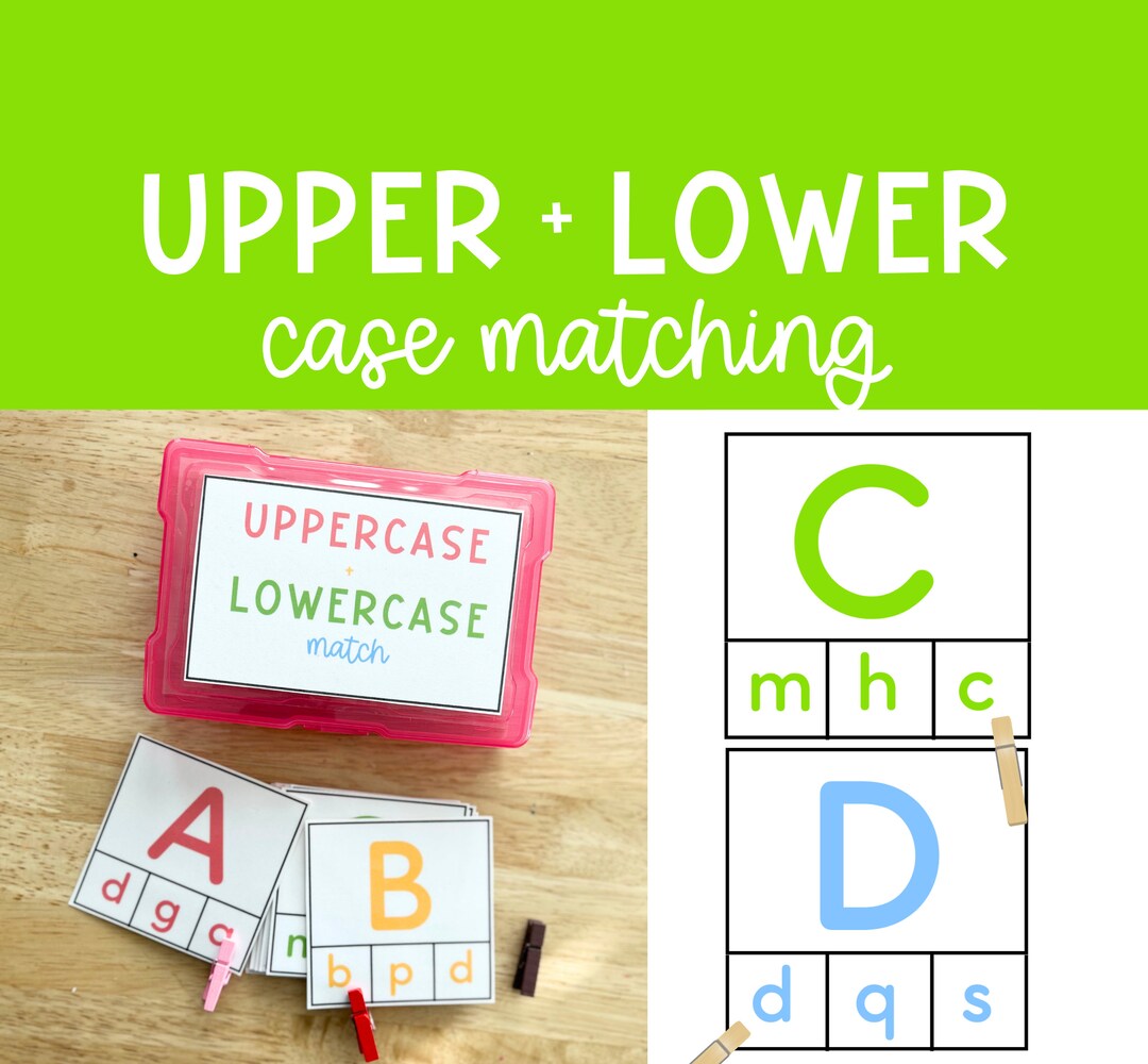 Uppercase and Lowercase Matching Game Prek Morning Bin Clip - Etsy