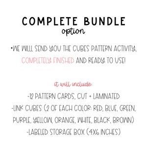 Link Cube Building Pattern Activity Prek Preschool Task Bin Fine Motor ...