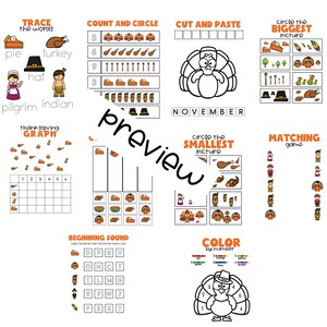 Thanksgiving Activity Packet Prek Kindergarten Worksheets Learning ...