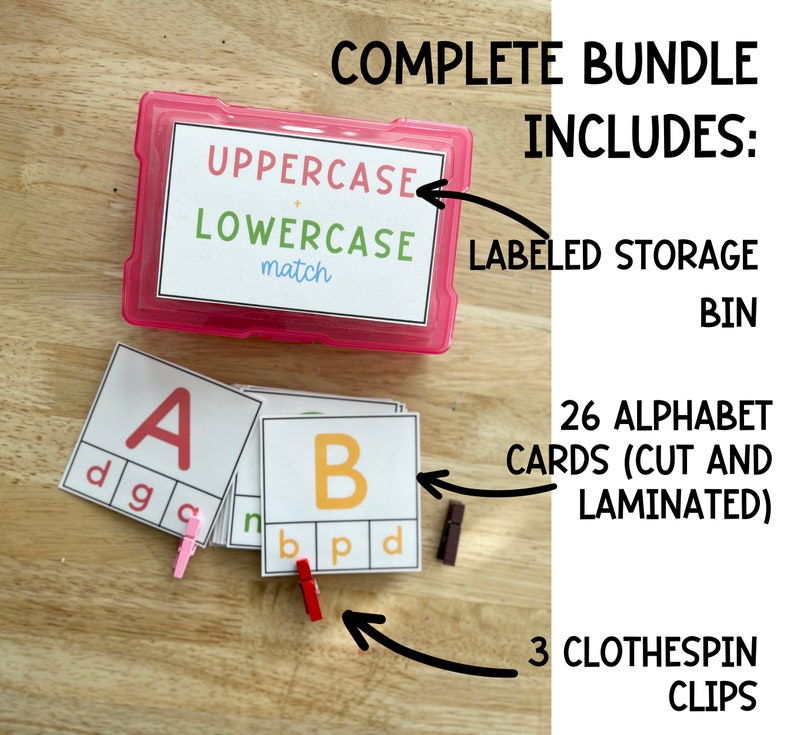 Uppercase and Lowercase Matching Game Prek Morning Bin Clip and Count ...