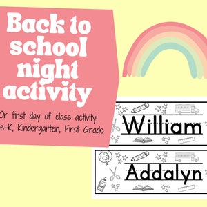 Coloring Activity Pre-k Name Tags Personalized Name Plates for Students ...