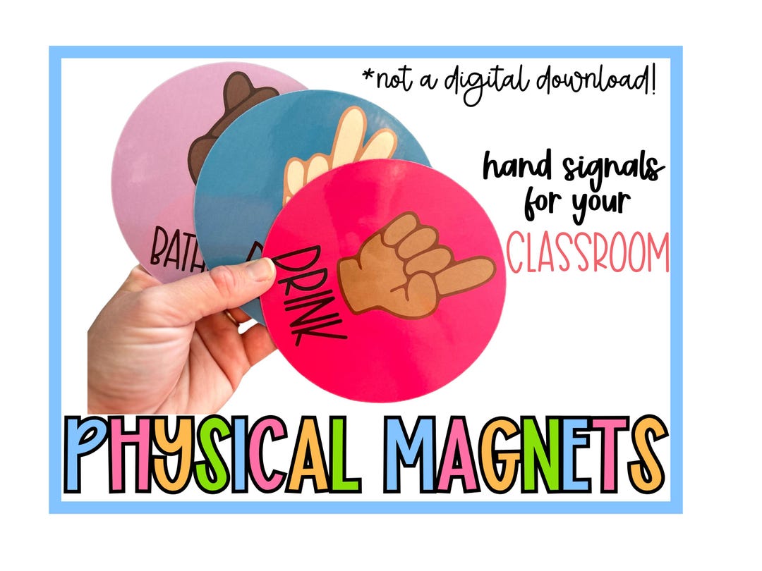 Hand Signal Poster Magnetic Hand Signals for Classroom Management Multi ...