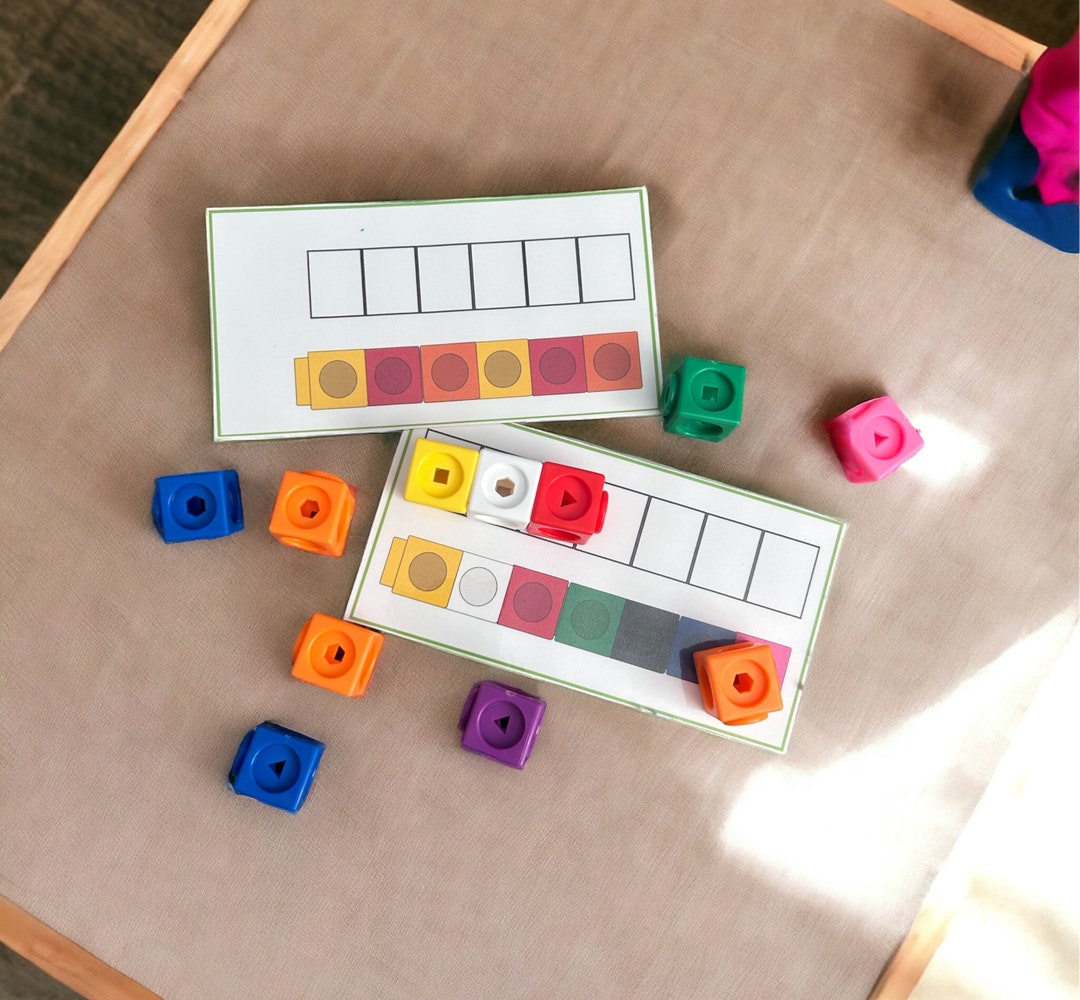 Link Cube Building Pattern Activity Prek Preschool Task Bin Fine Motor ...