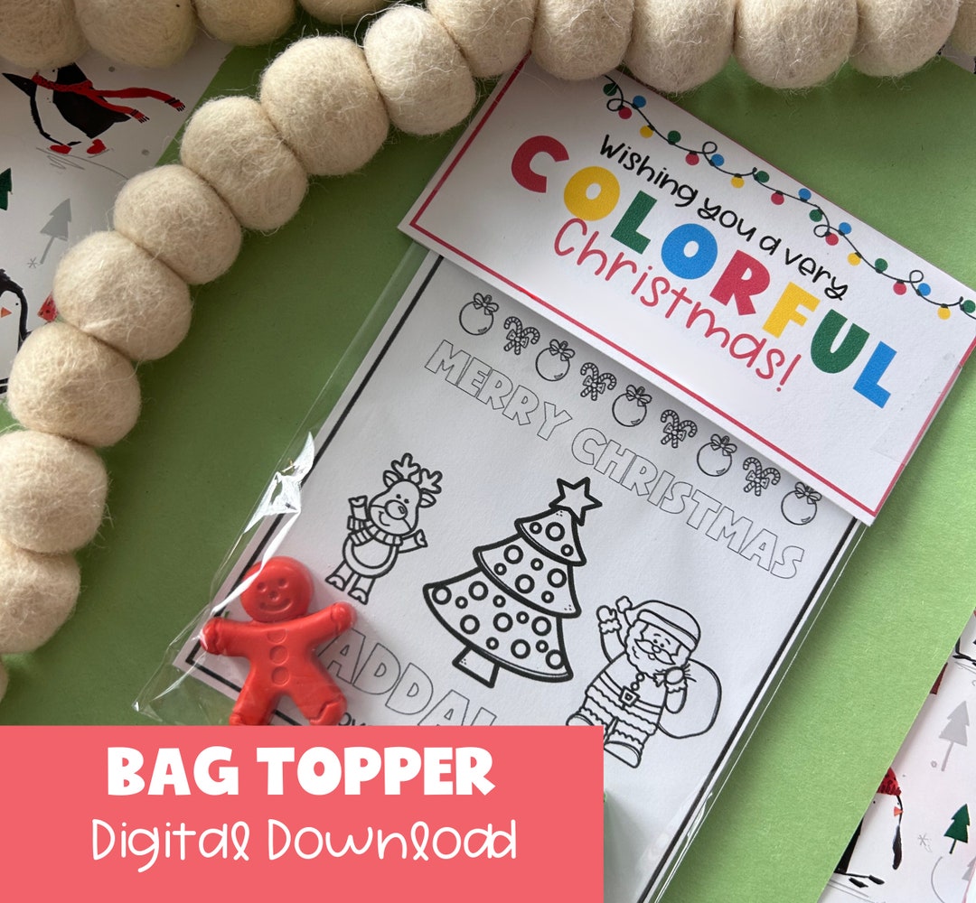 Christmas Gift Tag Bag Toppers Have a Colorful Christmas Preschool Gift ...