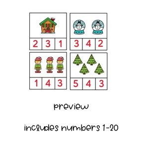 Christmas Counting Activity Complete Bundle Set Prek Fine - Etsy