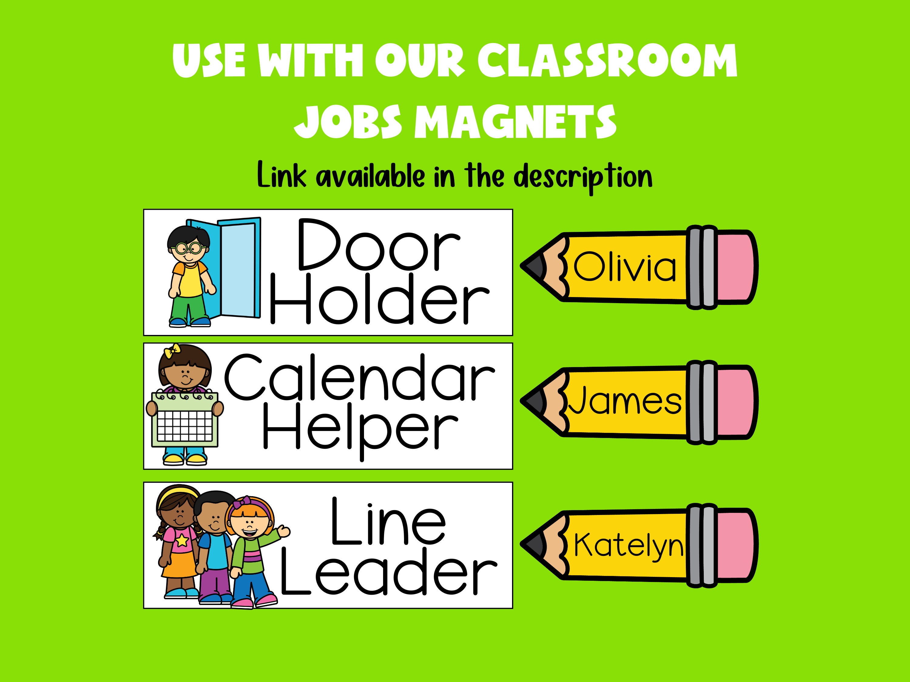 Preschool Names Custom Classroom Names Magnets Job Chart Preschool Job ...