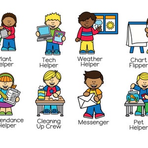 Classroom Jobs Class Helpers Magnet Whiteboard Custom With Clipart Line ...