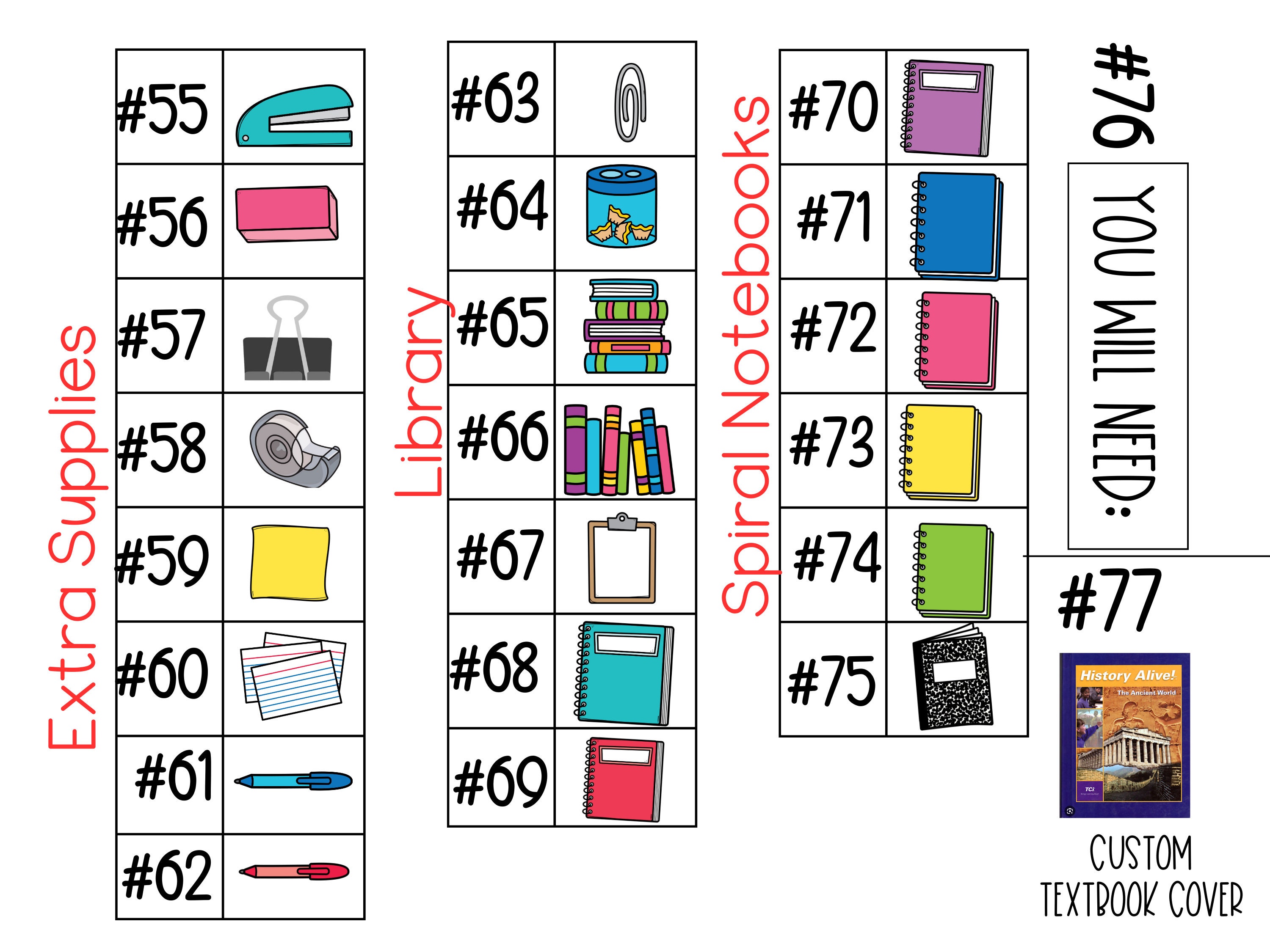 Magnets for Classroom Visual Aid Cards You Will Need School Supplies ...