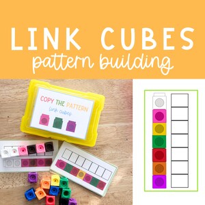 Link Cube Building Pattern Activity Prek Preschool Task Bin Fine Motor ...