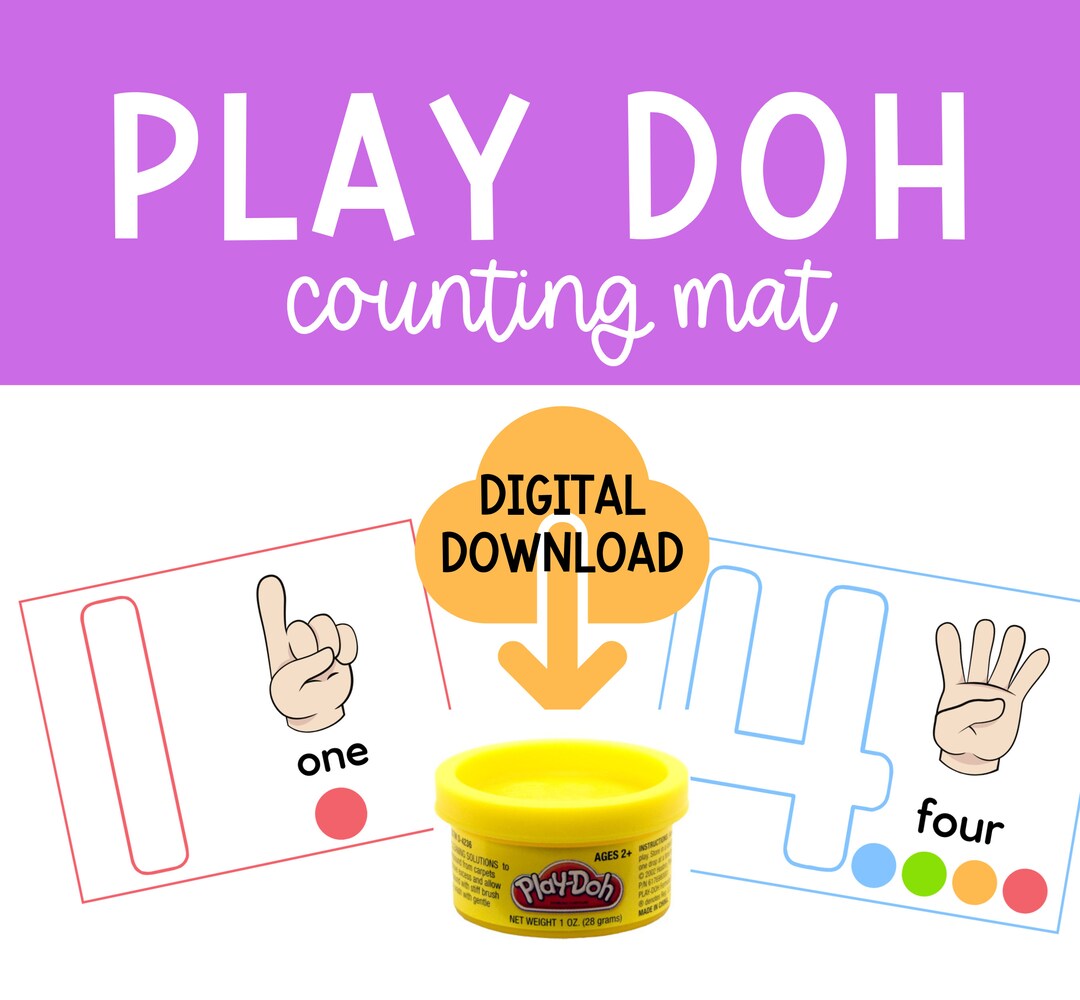Play Dough Play Doh Counting Mat Prek Counting Activity Manipulation ...