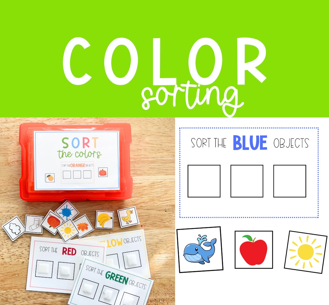 Color Sorting Activity Color Identification Preschool Prek Centers ...