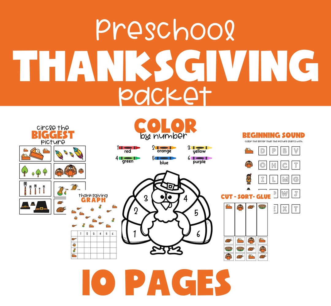 Thanksgiving Activity Packet Prek Kindergarten Worksheets Learning ...