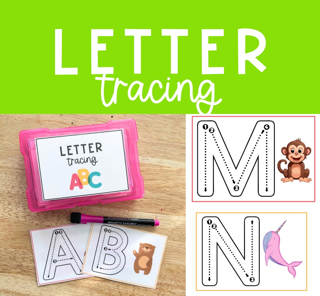 Alphabet Tracing Cards ABC Tracing Prek Task Box Morning Bins Dry Erase ...
