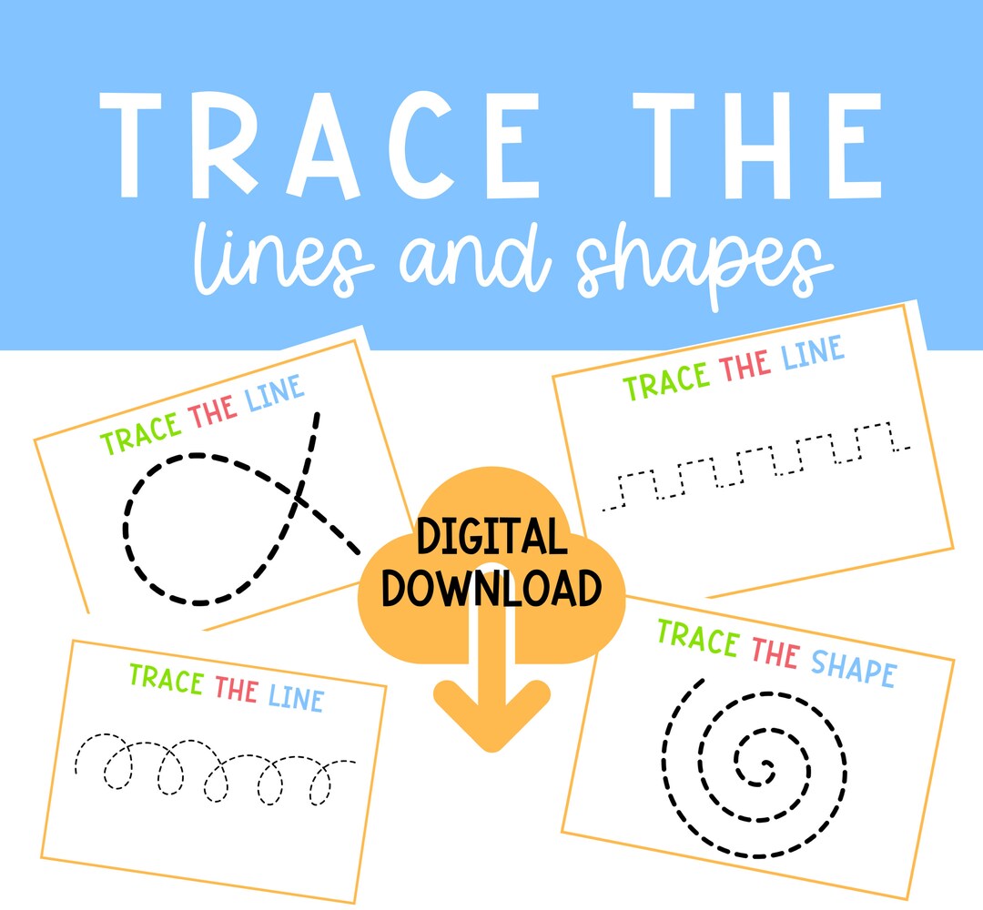 Trace Lines and Shapes Digital Download Quick Preschool Task Box Fine ...