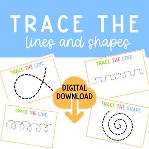 Trace Lines and Shapes Digital Download Quick Preschool Task Box Fine ...