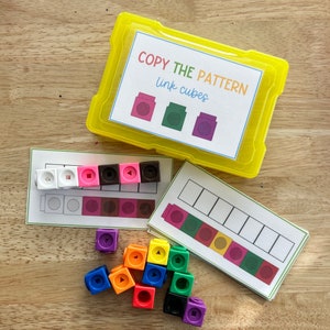 Link Cube Building Pattern Activity Prek Preschool Task Bin Fine Motor ...