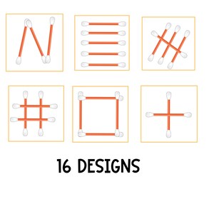 Q-tip Building Patterns Prek Preschool Quiet Activity Morning Bins Fine ...